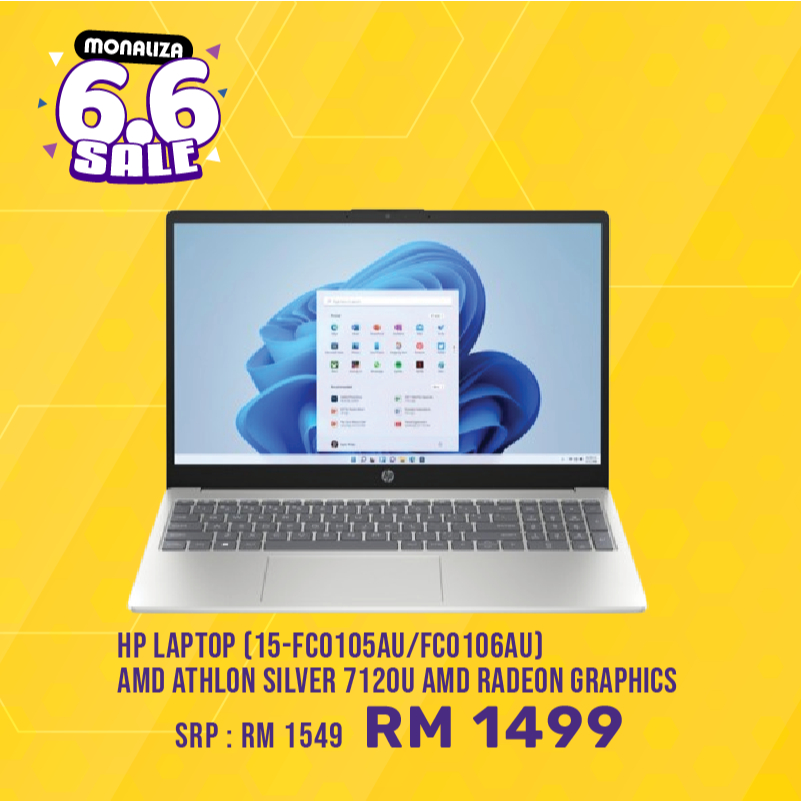 [ PROMOSI 6.6 ] HP Laptop (15-FC0105AU/FC0106AU) AMD ATHLON SILVER ...