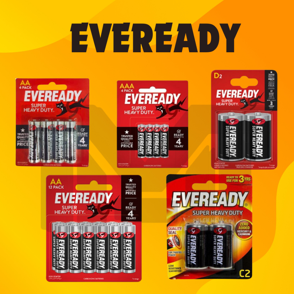 EVEREADY ORIGINAL Super Heavy Duty Battery AA / AAA / C / D / 9V ...