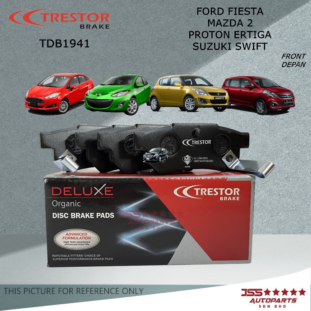 TRESTOR FRONT BRAKE PAD FOR FORD FIESTA, MAZDA 2, PROTON ERTIGA, SUZUKI ...