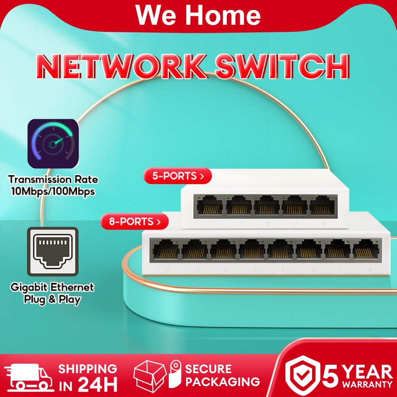 Desktop Network Switch 5-Port Ethernet Switch 8-Port 10/100Mbps Gigabit ...