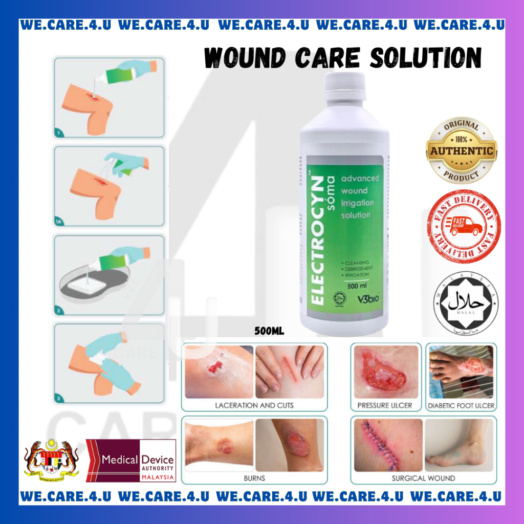 [HALAL] ELECTROCYN SOMA ADVANCED WOUND CARE IRRIGATION SOLUTION 500ML ...
