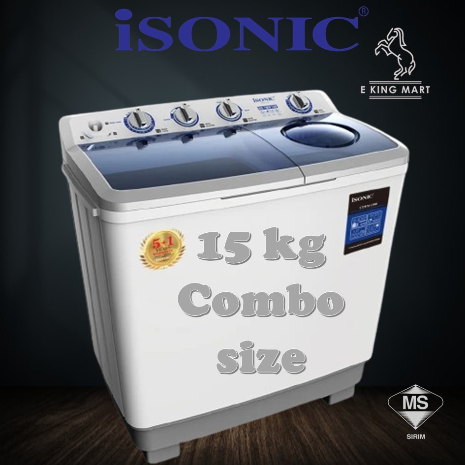 ISONIC 15KG / WINIA Daewoo Washing Machine Korea EXTRA BIG 20KG Semi Automatic Washer DW-2000NBT ...