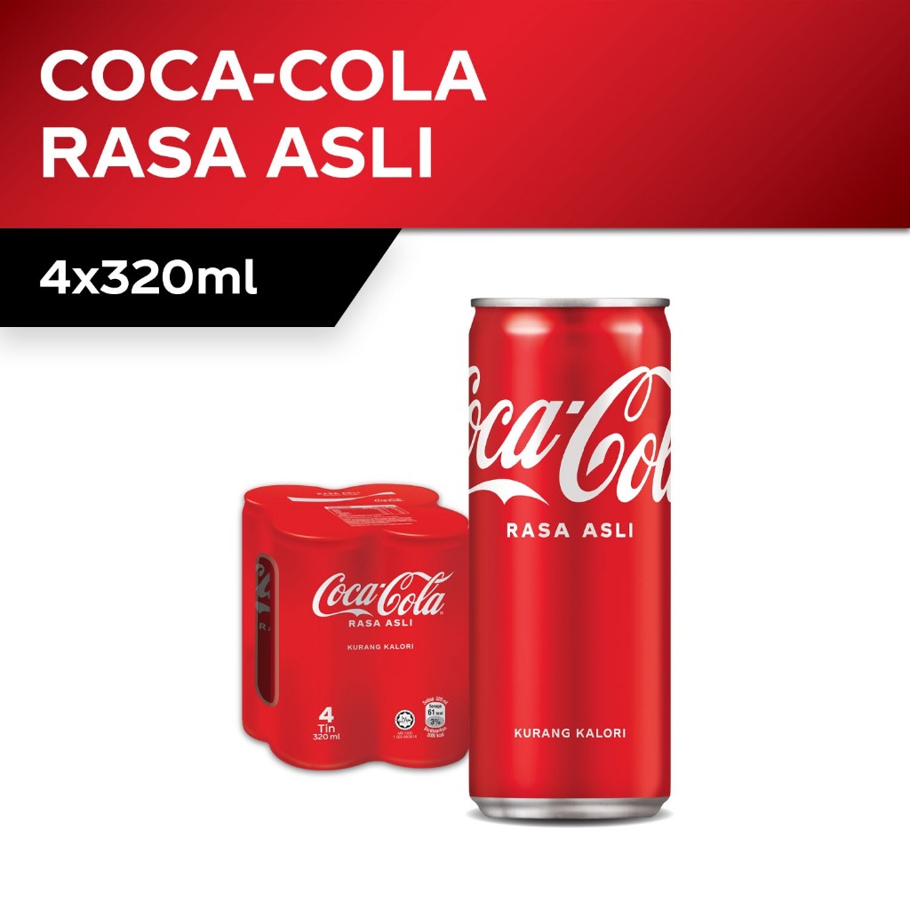 Coca-Cola Rasa Asli 320ml x 4 | Shopee Malaysia