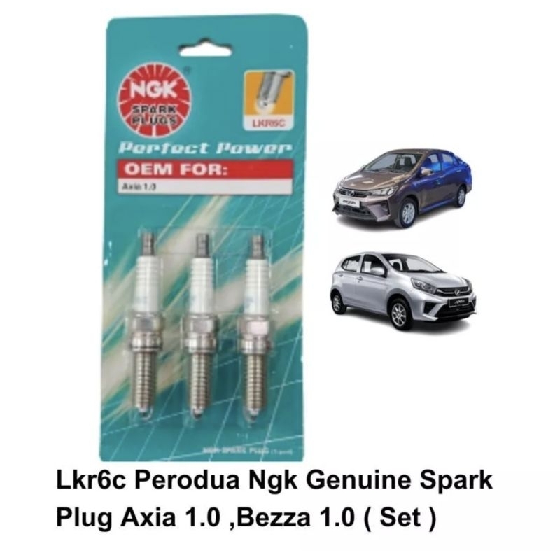 [3pcs] LKR6C PERODUA NGK GENUINE SPARK PLUG AXIA 1.0 ,BEZZA 1.0 (3 pcs ...