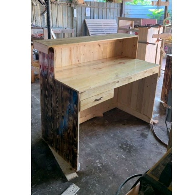 Top Wood Table Cashier Restaurant Kaunter Meja Crafts Kayu Pallets ...
