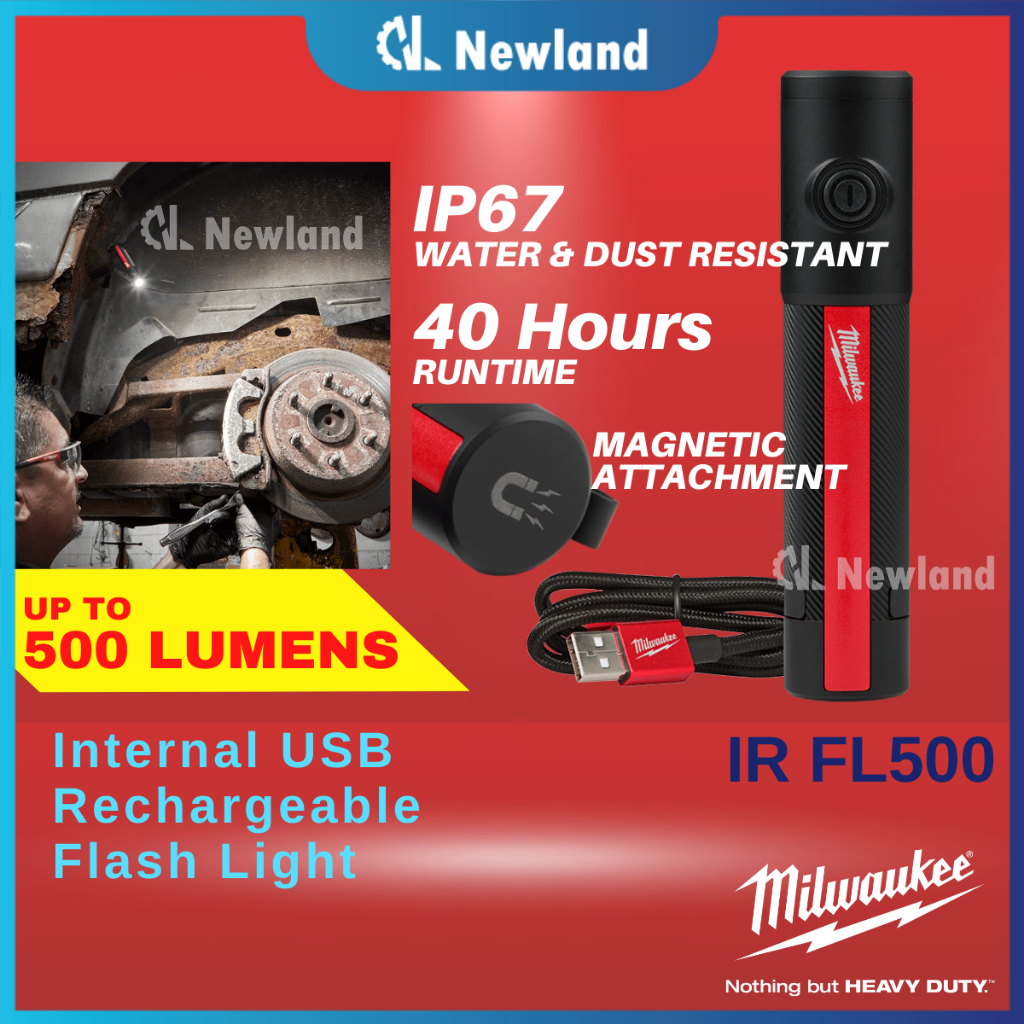 Milwaukee Torch Light / Lampu Milwaukee / L4 PWL-301 Redlithium™ USB ...