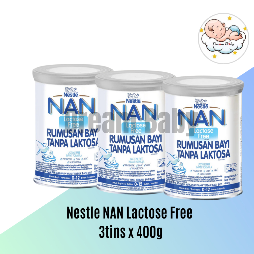 Nestle NAN Lactose Free Infant Formula 0-12 months [3 Tins x 400g ...