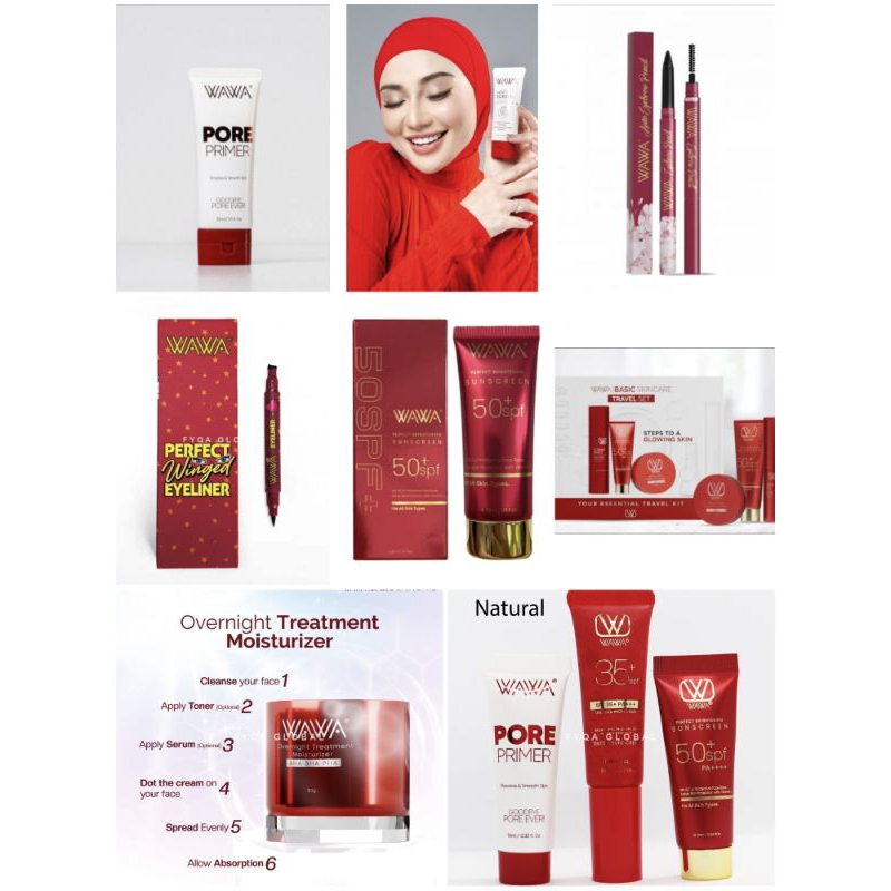 💥💯Original HQ 💥Wawa Cosmetics Compact Powder, Clearskin,Liptint ...