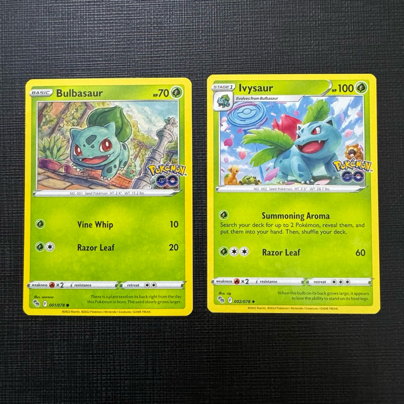 Bulbasaur Evolution Pokemon GO 2 cards Set Starter - PTCG Pokemon Card ...