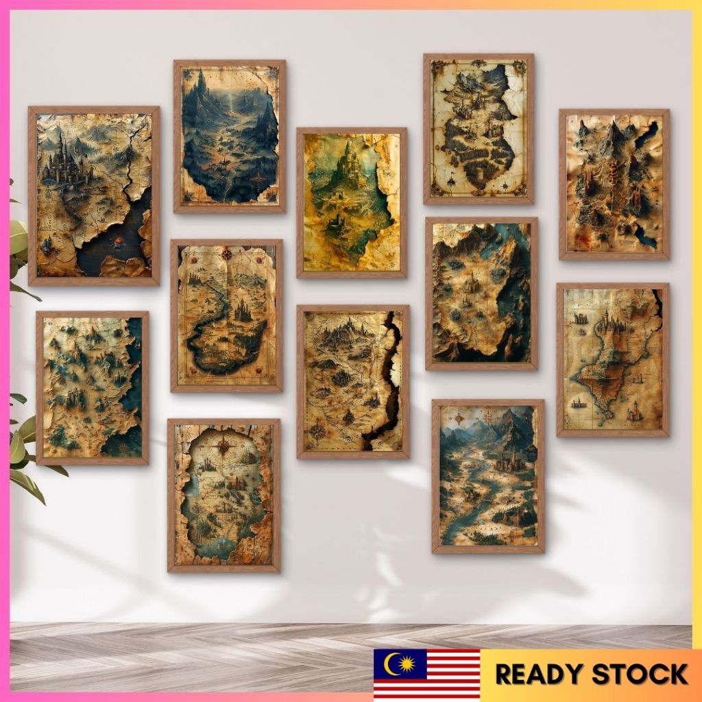 Fantasy World Map Laminated Poster | Wall Art Living Room Home Decor ...