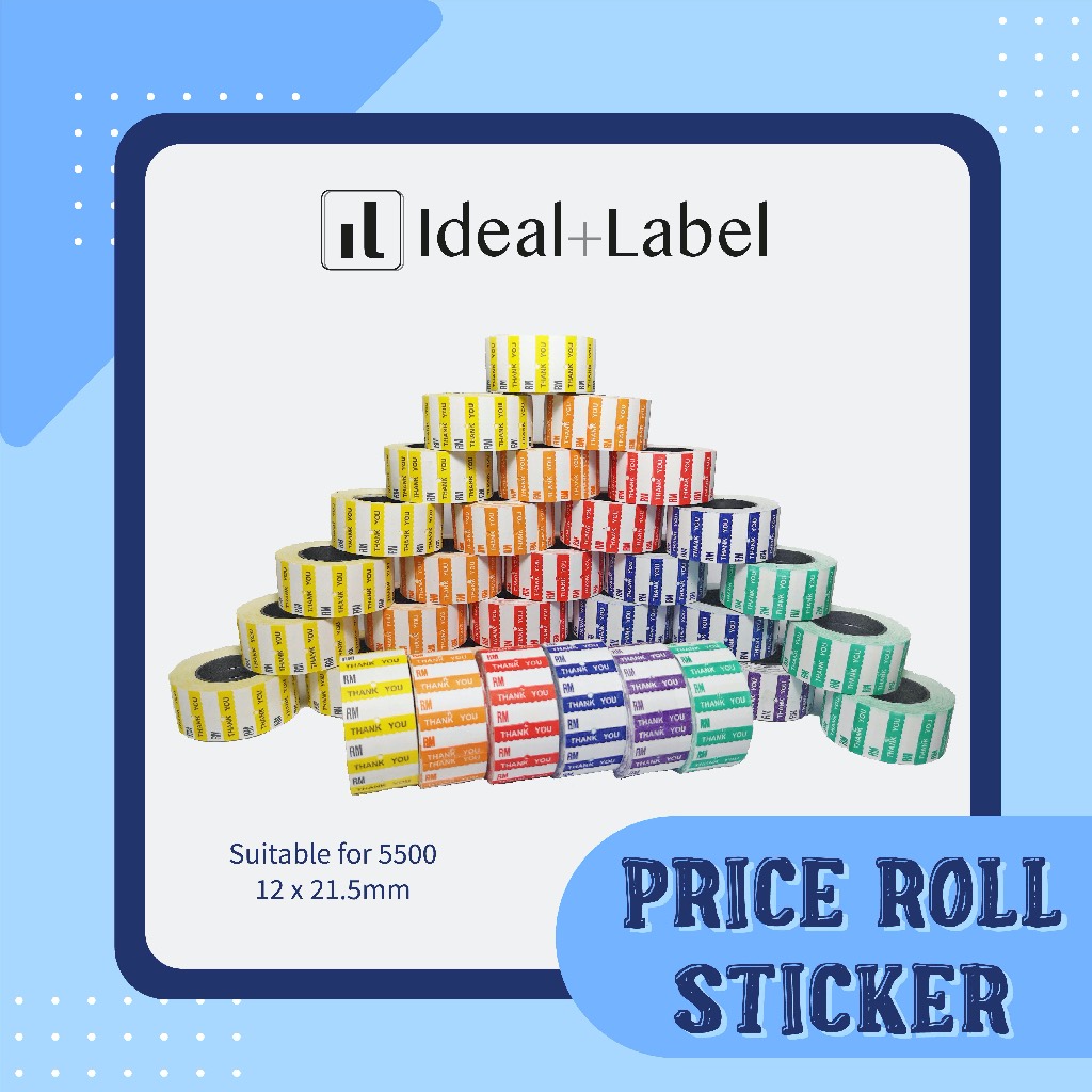 [1 roll] 5500 Price roll sticker / Price labeller roll / Price Tag ...