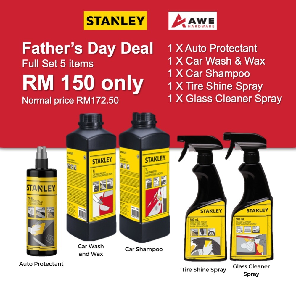 STANLEY Professional Car Care Package Car Wash Wax Seat Leather ...