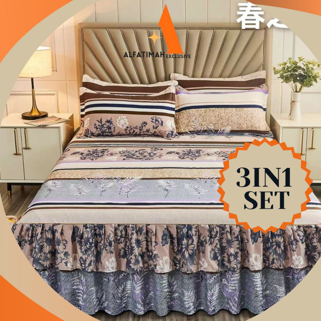 CADAR ROPOL 100% COTTON 3 IN 1 SIZE KING & QUEEN READY STOCK | Shopee ...