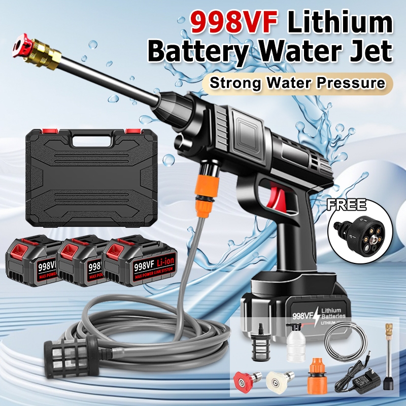 Cordless Water Jet 998Vf Car Washer High Pressure Portable Car Wash Spray Gun Floor Tile Cuci ...