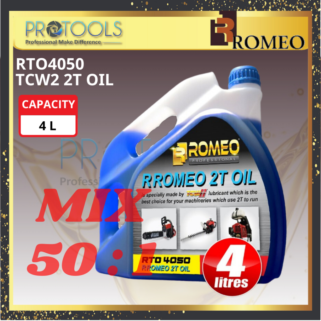 ROMEO 2T OIL [ TCW-2 ] ENGINE OIL FOR 2-STROKE ENGINE 1L RTO2150 , 4L ...