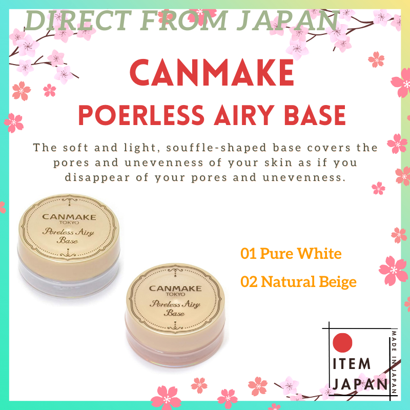 canmake Tokyo Poreless Airy Base Makeup Base 9g (01 Pure White / 02 ...