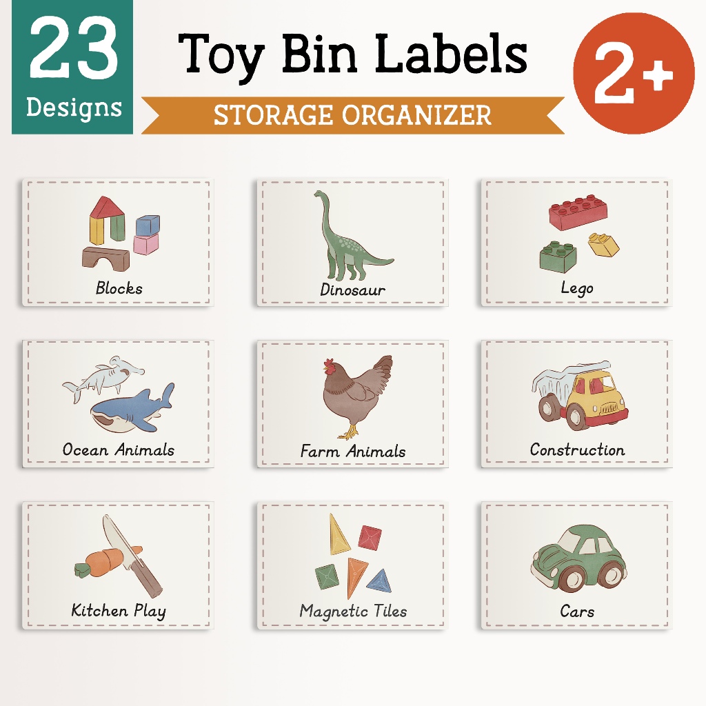 Toy Bin Labels Kids Storage Labels Children Organizer Kids Organizer ...