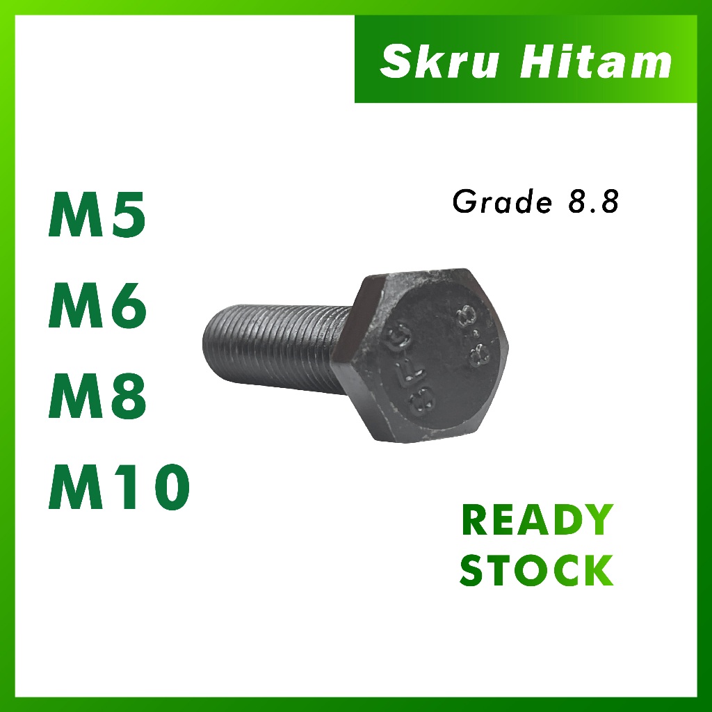 M5 M6 M8 M10. HEXAGON BOLT SKRU HIGH TENSILE | Shopee Malaysia