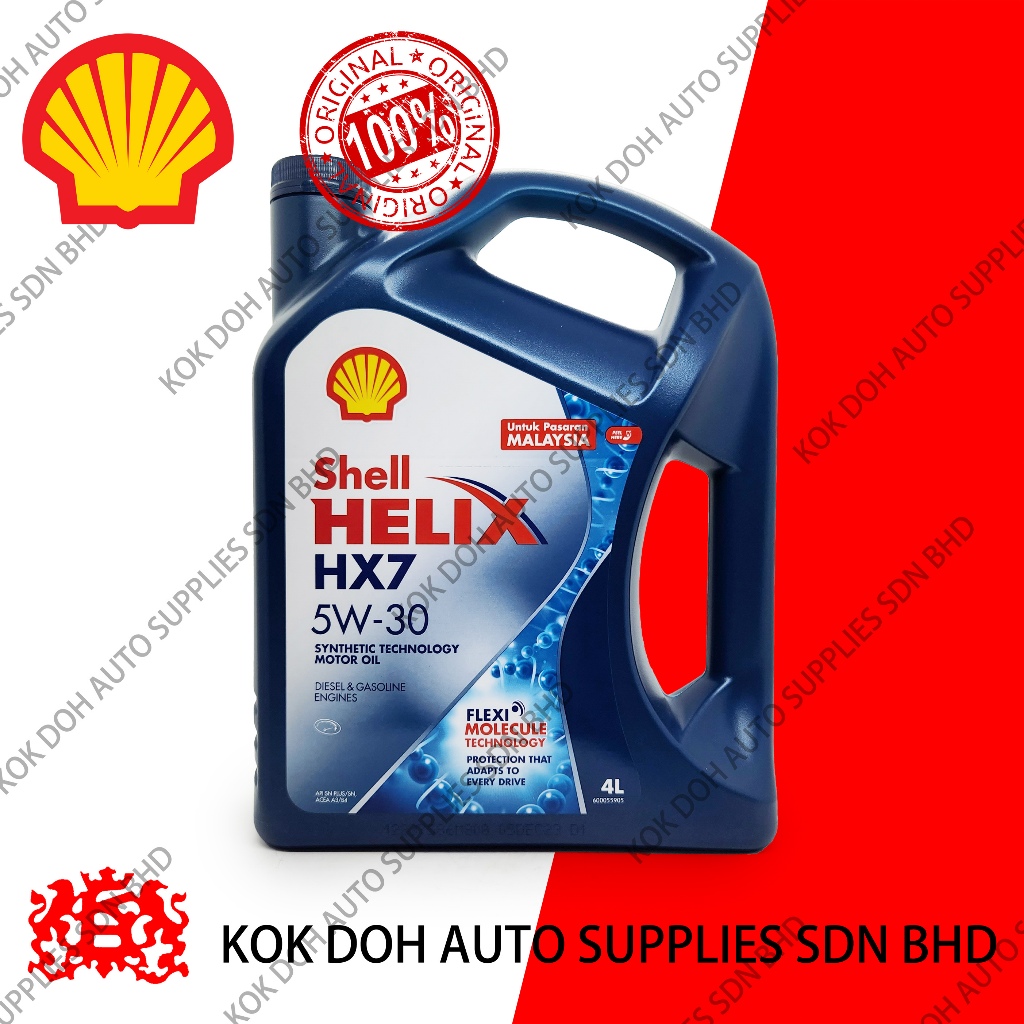 [100% ORIGINAL]SHELL HELIX ENGINE OIL 5W-30 4LITERS (HX7 SEMI SYNTHETIC ...