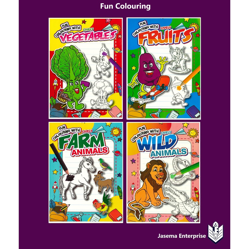 Fun Colouring With Lively Vegetables | Fruits | Wild Animals | Farm ...