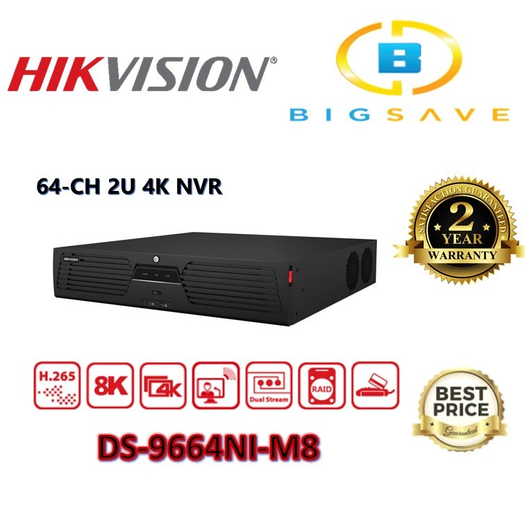 HIKVISION 64CH / 64 CHANNEL DS-9664NI-M8 64-CH 2U 4K NVR | Shopee Malaysia