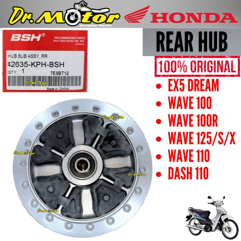 100% ORIGINAL HONDA EX5 Dream WAVE100 WAVE125 WAVE 100 125 WAVE110 DASH Rear Hub Belakang ...