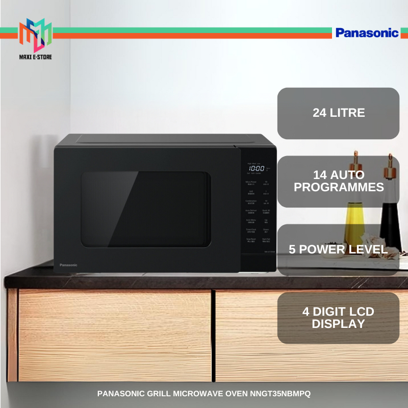 Panasonic NN-ST34NBMPQ / NN-GT35NBMPQ 25L Solo Microwave Oven 9 Auto ...