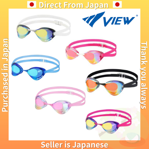 VIEW Swimming Goggles Blade Made in Japan Racing Mirror Type Non ...