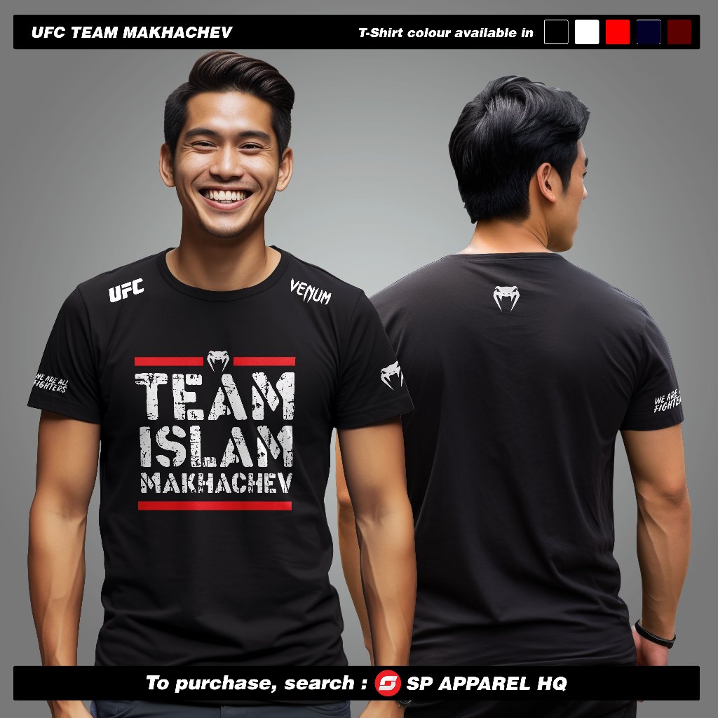 💥2024 DESIGN💥 UFC VENUM TEAM ISLAM MAKHACHEV JERSEY MICROFIBER TSHIRT ...