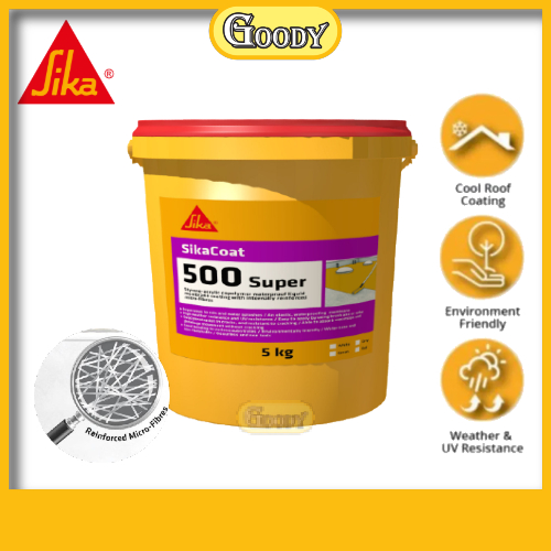 SIKA SIKACOAT 500 Super Waterproofing Coating 5KG White & Grey Leakage ...