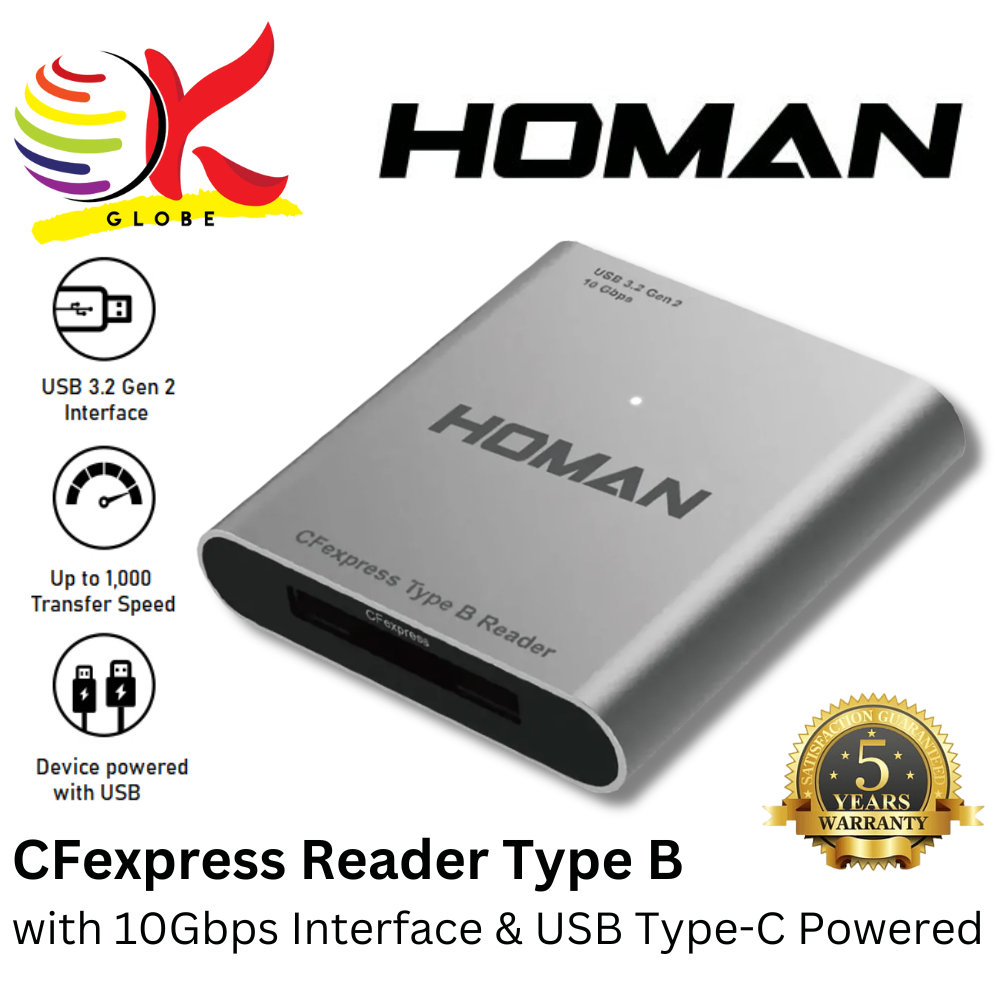 HOMAN CFEXPRESS READER TYPE B CARD READER WITH USB 3.2 GEN 2 INTERFACE, ESD PROTECTION AND UP TO ...