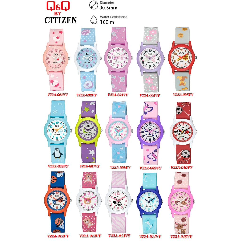 Q&Q Japan by Citizen Kids Resin Analogue Watch V22A . | Shopee Malaysia