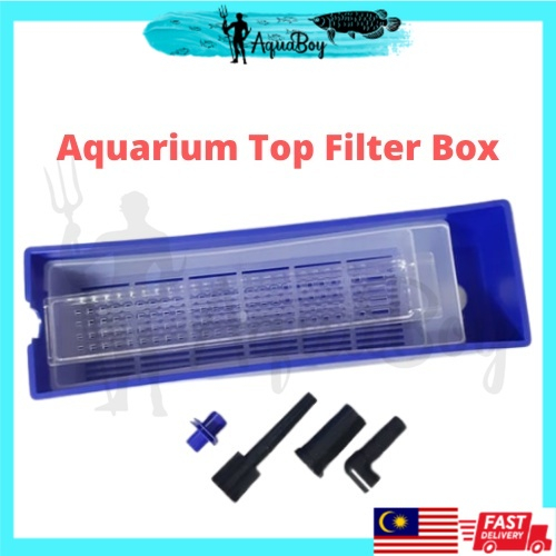 Small Blue Top Filter Box Media Aquarium/ Bekas Filter Tapis Atas ...