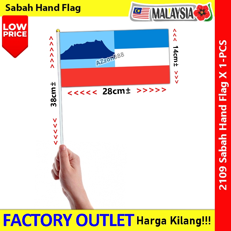 Sabah Hand Flag Nylon Polyester Sabah Negeri Dibawah Bayu Flag Welcome Flag #2109 #SabahFlag # ...