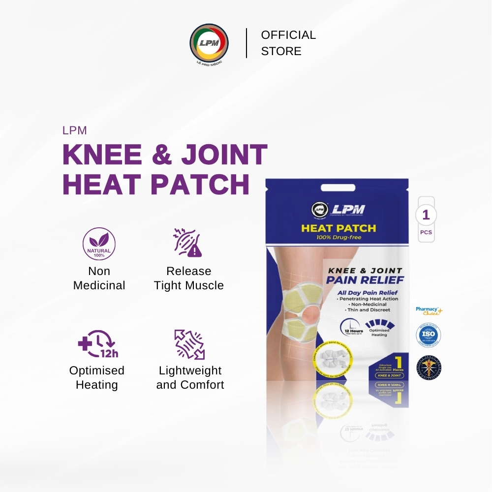 LPM Heat Patch Knee Joint Pain Relief 100% Natural 12 Hours Release ...
