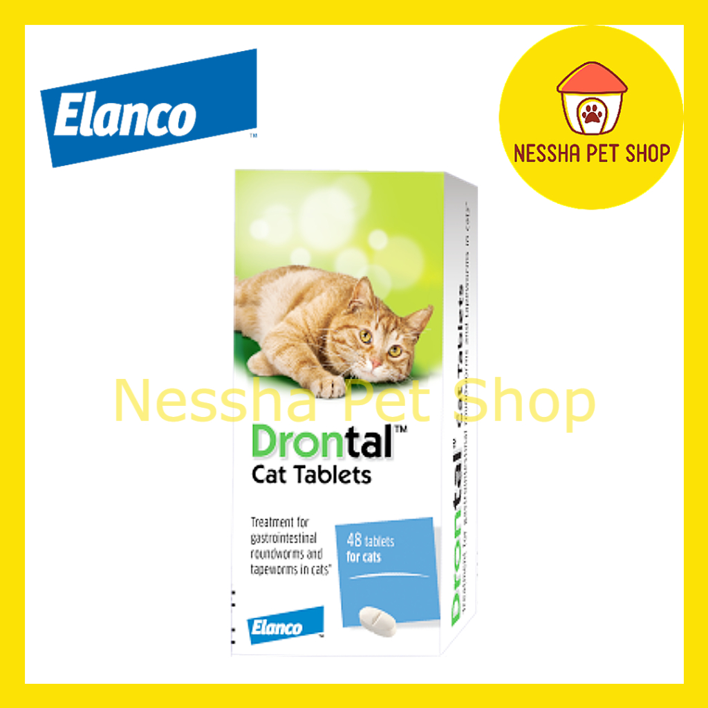 8 Tablets Elanco Drontal Cat Deworm Cat Ubat Cacing Kucing Prevention ...