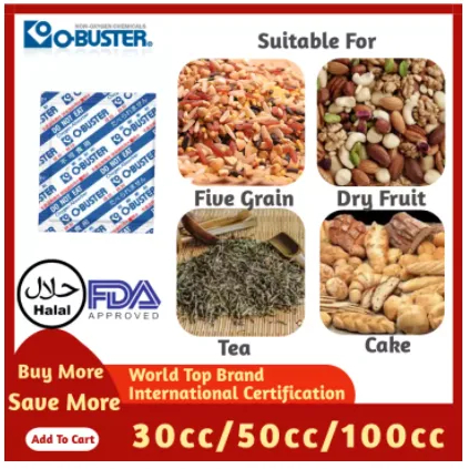 O-buster Oxygen Absorber (world top brand) 30cc/50cc/100cc Bread/Cake ...