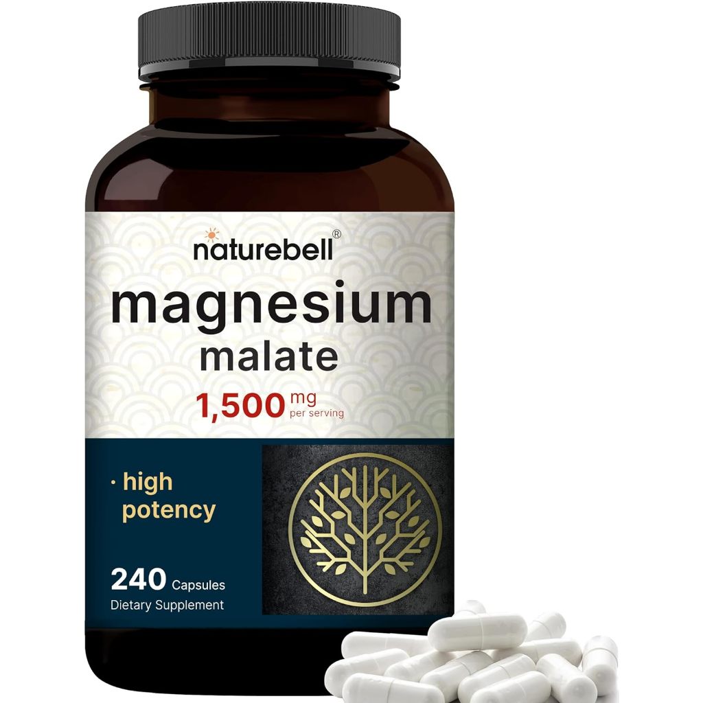 Magnesium Malate 1,500mg Per Serving, 240 Capsules | Chelated for High ...