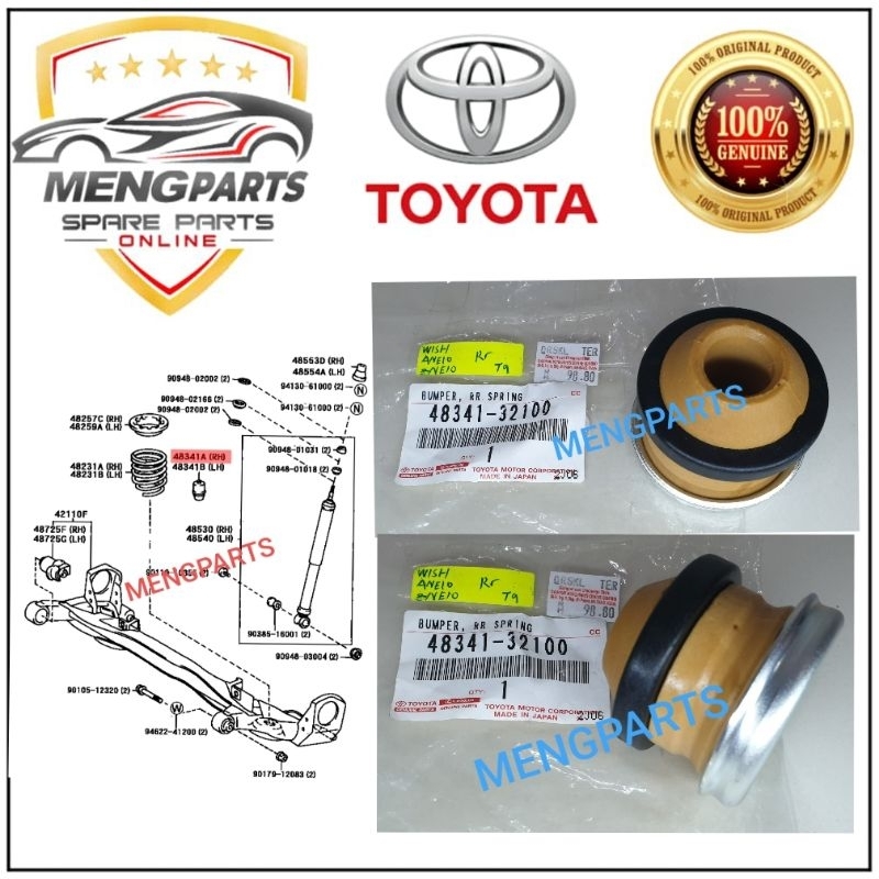 ORIGINAL TOYOTA WISH ANE10 ANE11 ZNE10 REAR ABSORBER DEMPLE ABSOBER ...