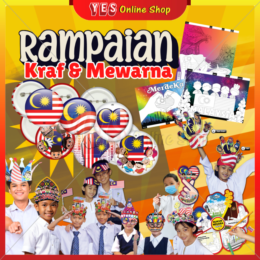 [READY STOCK] KOLEKSI RAMPAIAN MERDEKA : Mewarna Lencana Bendera Flag ...