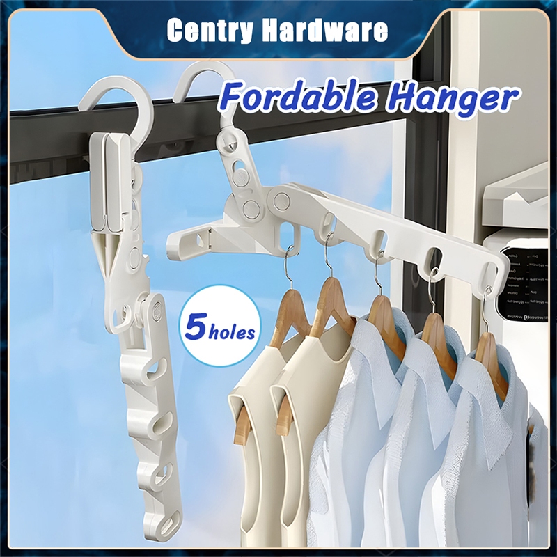 Folding 5-hole Clothes Drying Rack Wall Mounted Travel Hanger for Hotel ...