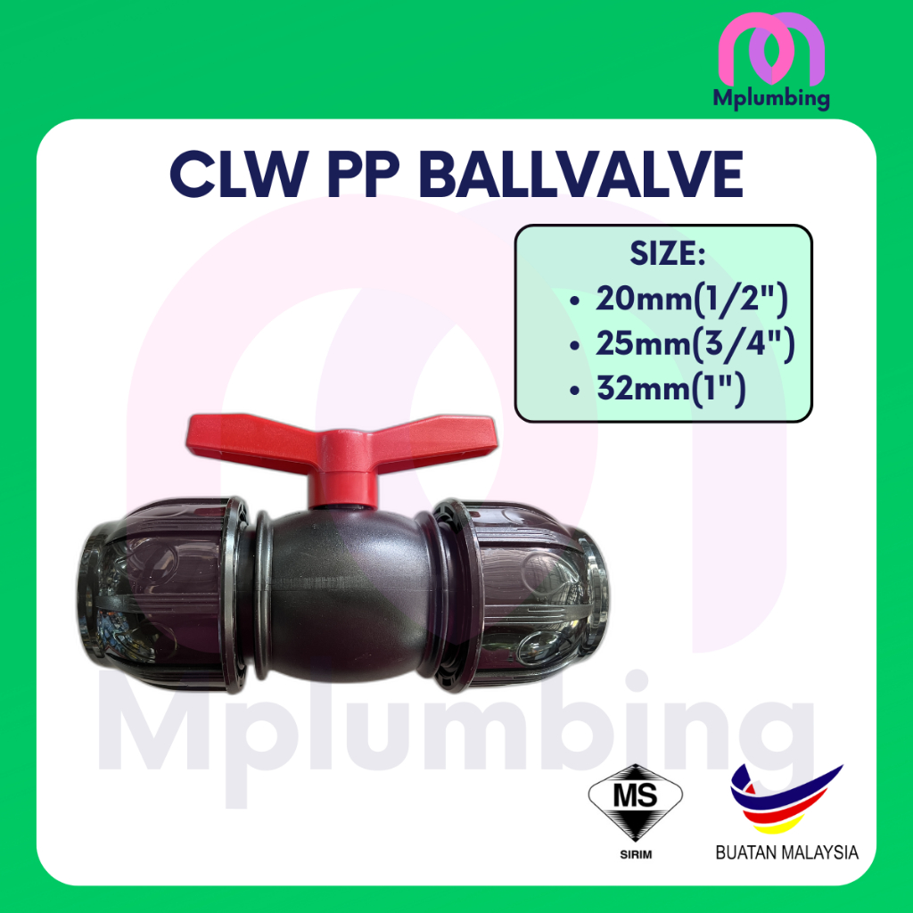 CLW POLY BALL VALVE / BALLVALVE STOPCOCK 20MM 25MM 32MM PN16 | Shopee Malaysia