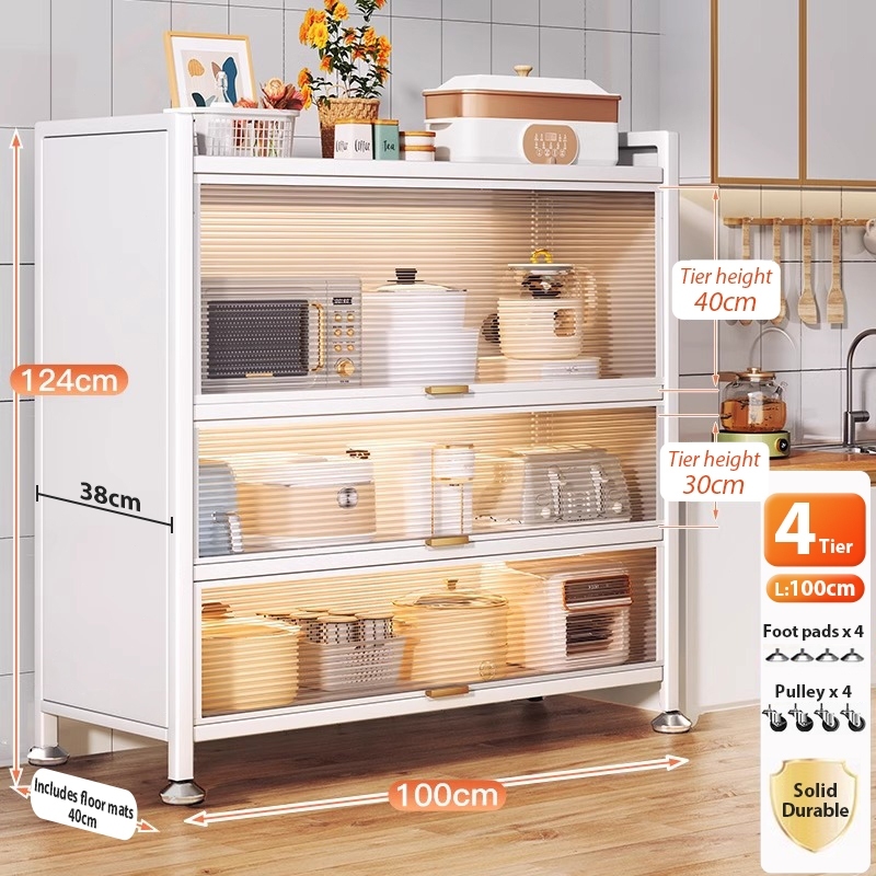 Kitchen Cabinet With Cover Rak Dapur Kabinet Multi-layer Microwave Oven ...
