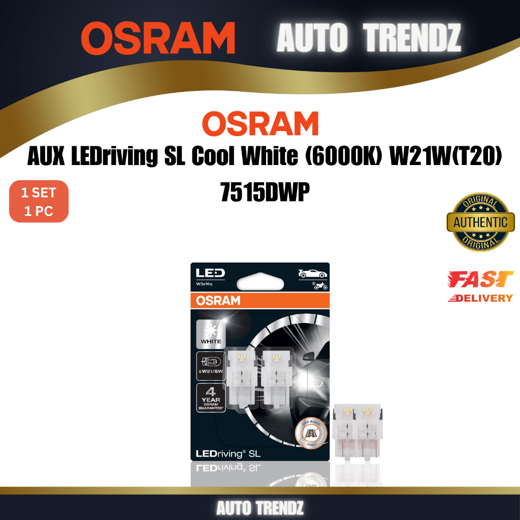 OSRAM Aux LEDriving LED SL Cool White W21W/5W 12V – 7515DWP | Auto ...