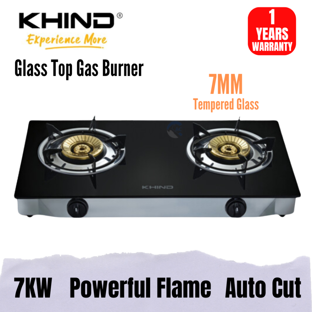 KHIND GLASS TOP GAS COOKER GCG6311 | DAPUR GAS KACA DOUBLE BURNER KHIND ...