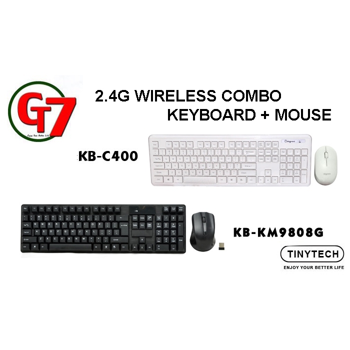 TINYTECH 2.4 GHZ WIRELESS USB KEYBOARD & MOUSE COMBO SET NANO RECEIVER ...