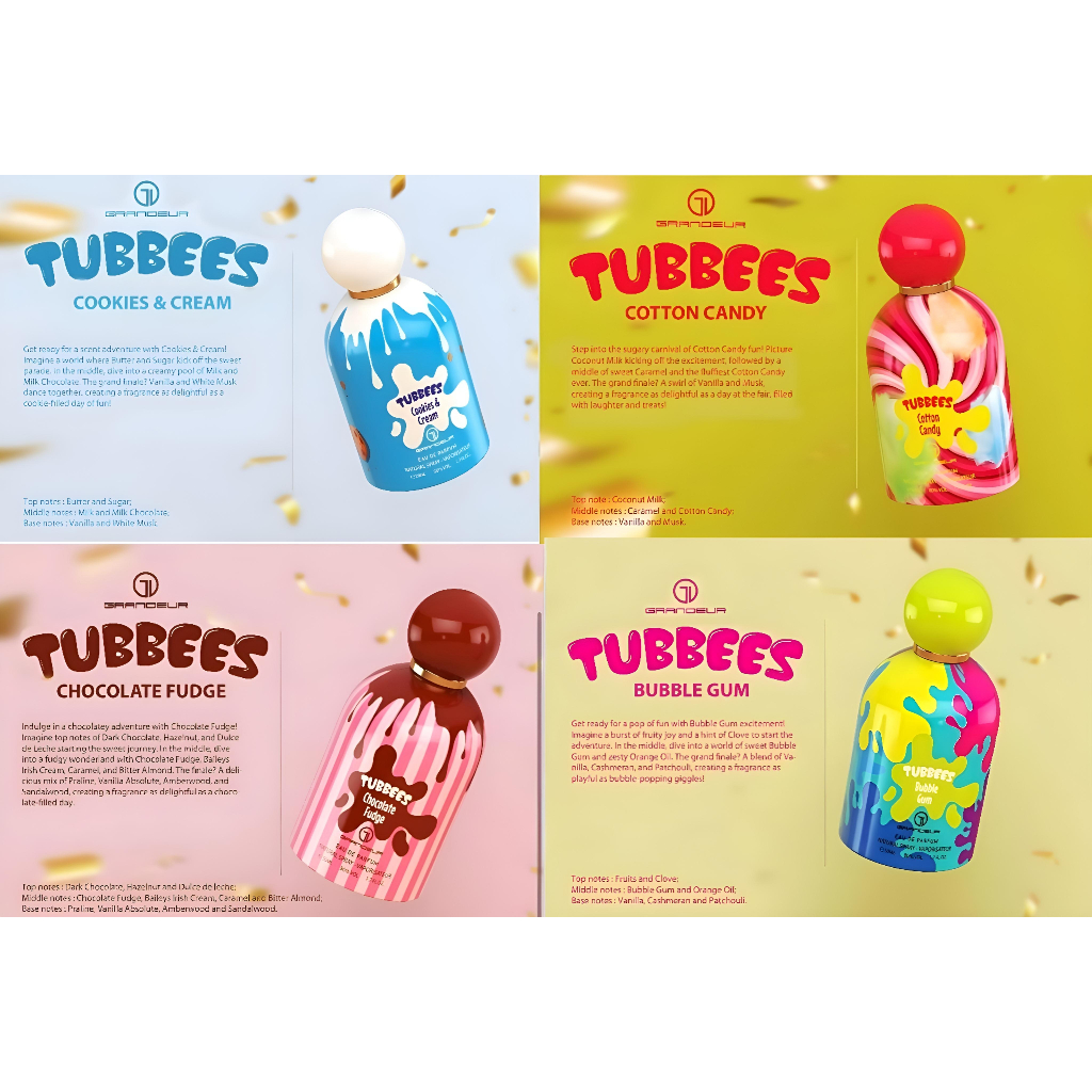 Tubbees Cookies Cream Grandeur Fudge Tubees Bubble Gum Cotton Candy ...