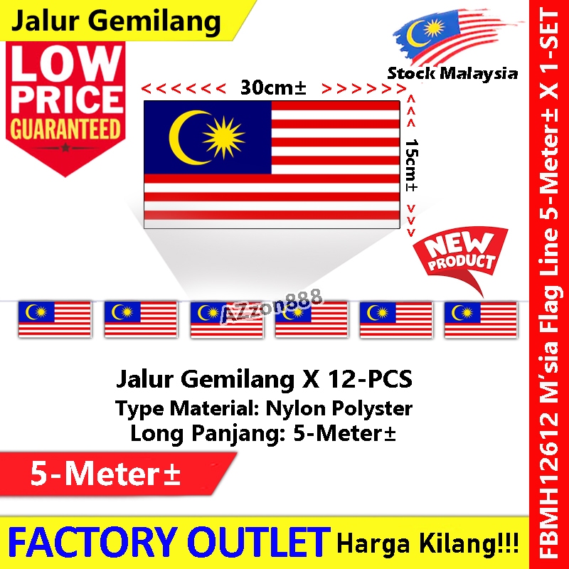 【Ready Stock】 Jalur Gemilang Malaysia Flag Line Banting Bendera ...