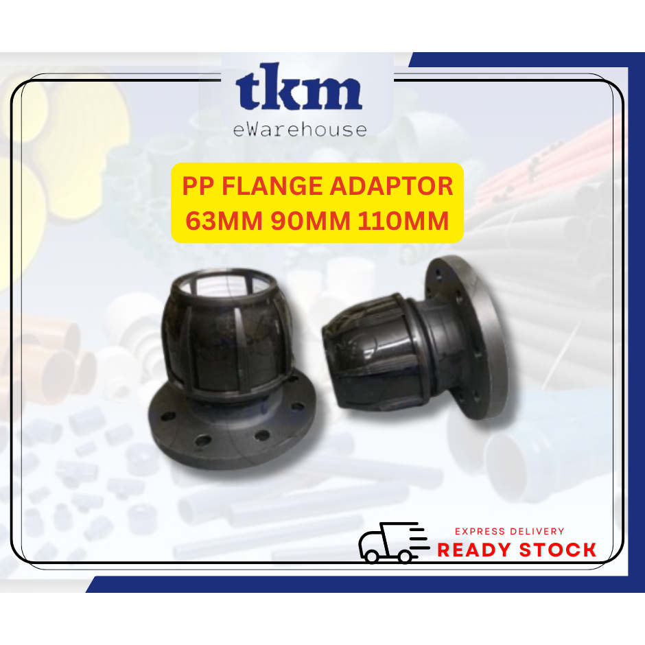 [TKM] 63MM/90MM/110MM POLY FLANGE ADAPTOR HDPE PIPE POLY FITTINGS BLACK ...
