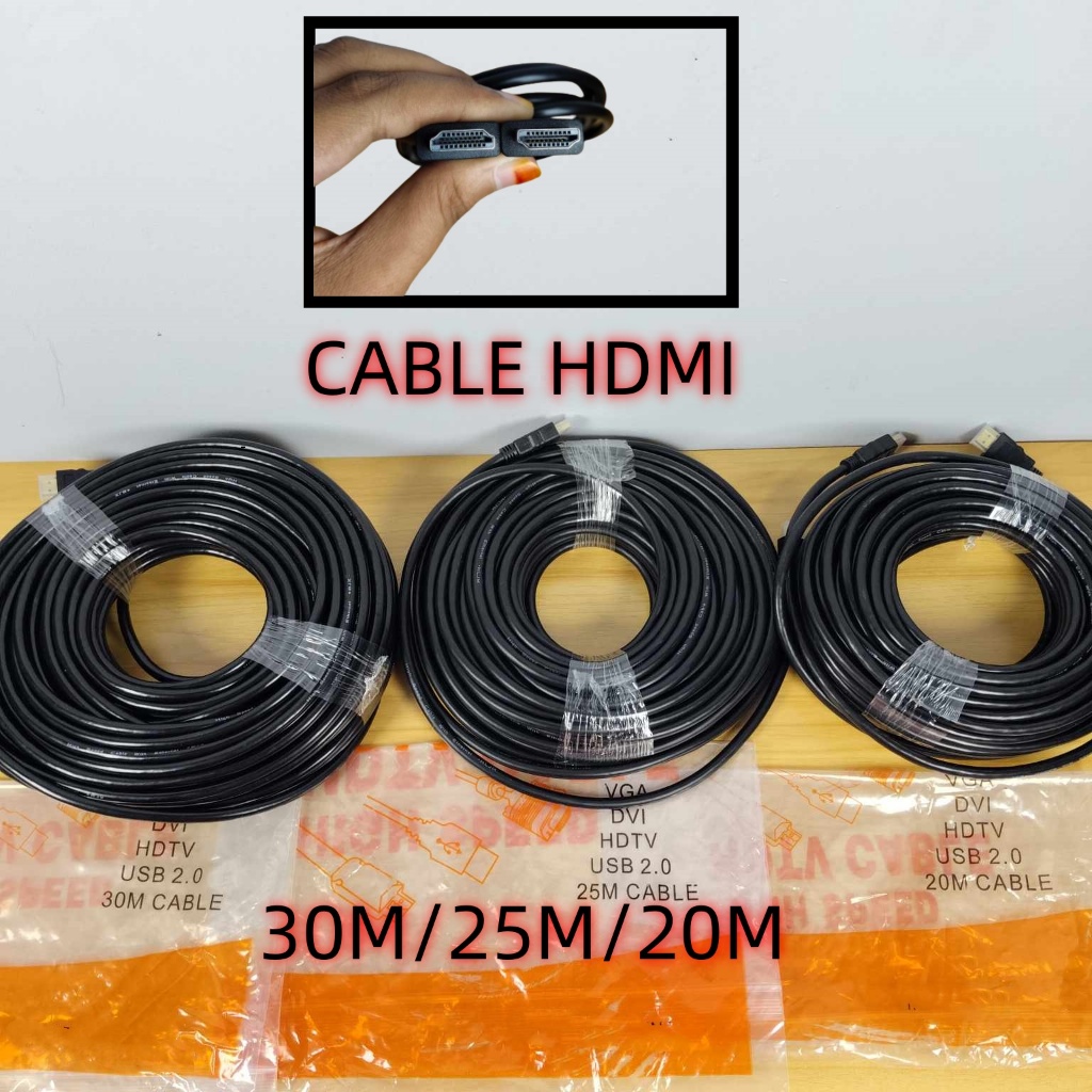 30M / 25M / 20M HDMI CABLE VIDEO & AUDIO CABLE TV CONNECTION WIRE CABLE ...